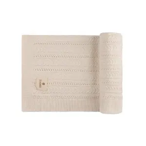ELY'S & CO. Looms Cable Pointelle Flat Collectionblanket - Ivory