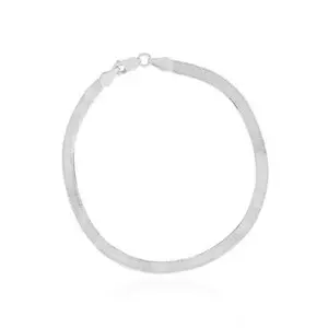 THE LOVERY FINE JEWELRY Large Herringbone Bracelet - White Gold