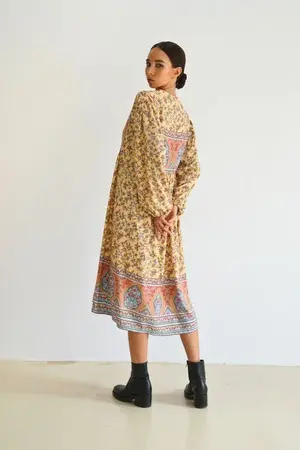 Pink Haley Gianna Printed Midi Dress