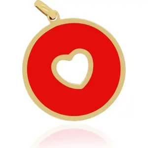 THE LOVERY FINE JEWELRY Donut Heart Charm - Coral