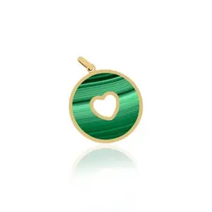THE LOVERY FINE JEWELRY Donut Heart Charm - Malachite