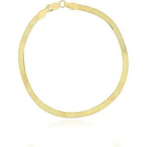 THE LOVERY FINE JEWELRY Mini Herringbone Bracelet - Yellow Gold