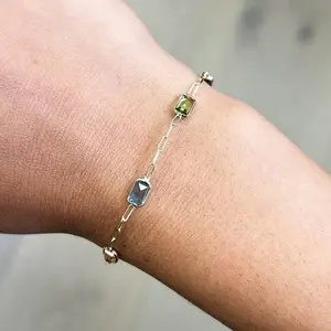 THE LOVERY FINE JEWELRY Gemstone Paperclip Bracelet