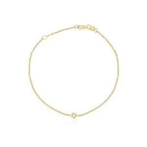 THE LOVERY Diamond Single Bezel Bracelet - Yellow Gold