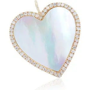 THE LOVERY FINE JEWELRY Diamond And Heart Charm - Mother Of Pearl
