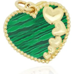 THE LOVERY FINE JEWELRY 14k Yellow Gold Heart Charm - Malachite