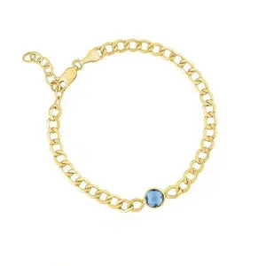 THE LOVERY FINE JEWELRY Curb Bracelet - Blue Topaz