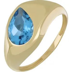 Bony Levy 14k Gold Topaz Ring 14k Yellow Gold Swiss Blue