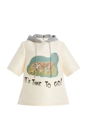 Brandon Maxwell The Aine Hooded Wool-silk Top - Multi