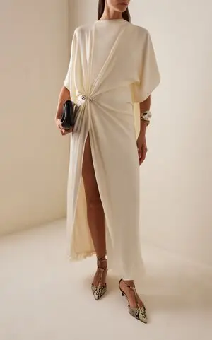 Brandon Maxwell The Lucia Draped Maxi Dress