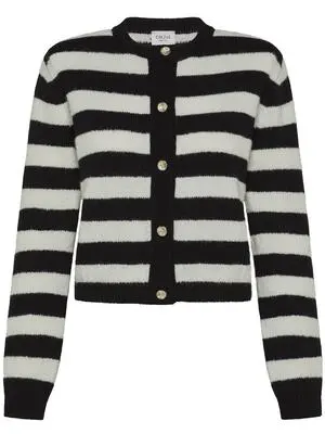 CRUNA Striped Merino Cardigan - Black