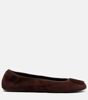 Tory Burch Reva Travel Suede Ballet Flats