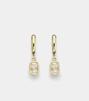 OCTAVIA ELIZABETH Hidden Gem 18kt Yellow Diamond Huggie Earrings - Gold