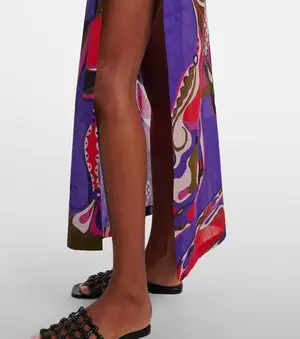Emilio Pucci Orchidee Cotton Wrap Skirt - Multicoloured