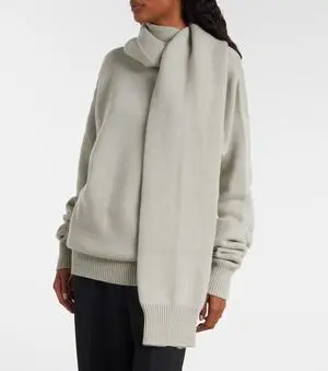 Calvin Klein Scarf-detail Cashmere Sweater - Grey