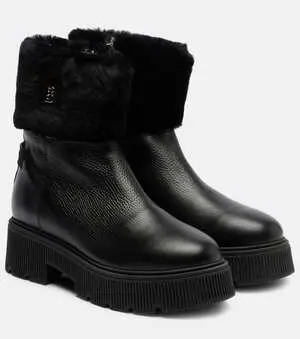 Bogner Turin Shearling-lined Leather Ankle Boots