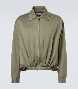 Loewe Cotton Blouson Jacket In Khaki