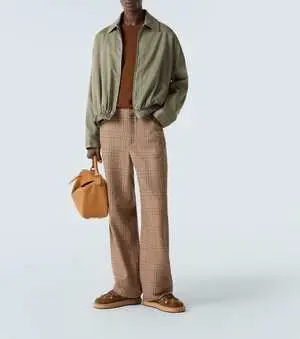 Loewe Cotton Blouson Jacket In Khaki
