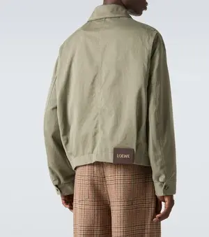 Loewe Cotton Blouson Jacket In Khaki
