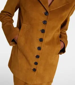 Khaite Saraphina Suede Jacket - Brown