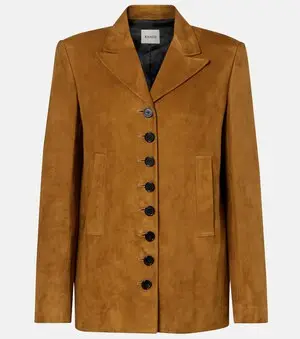Khaite Saraphina Suede Jacket - Brown