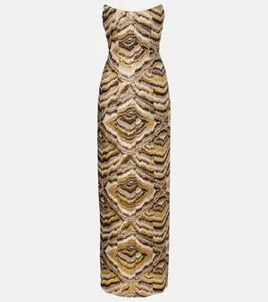 MARKARIAN Odessa Paneled Jacquard Gown