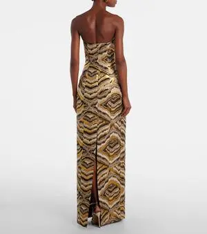 MARKARIAN Odessa Paneled Jacquard Gown