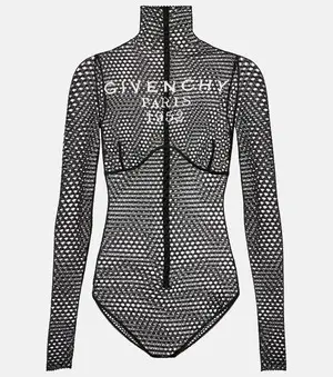 Givenchy Logo Mesh Bodysuit