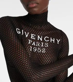 Givenchy Logo Mesh Bodysuit