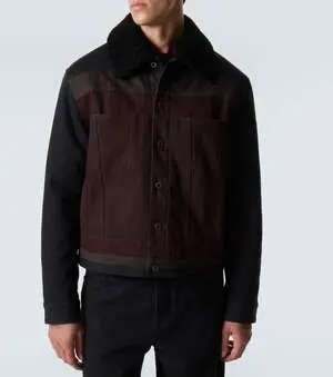Loewe Shearling-trimmed Denim Blouson Jacket