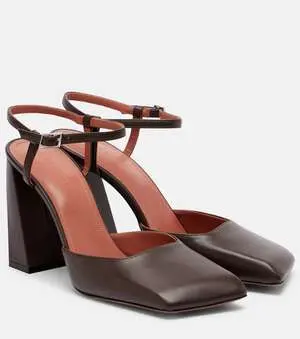 Amina Muaddi Square Toe Pumps