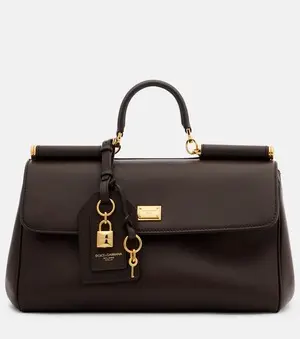 Dolce & Gabbana My Sicily Medium Leather Tote Bag - Brown