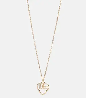 Dolce & Gabbana Dg Embellished Pendant Necklace - Gold