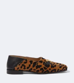 Valentino Garavani Babouche Fauve Éclat Calf Hair Loafers
