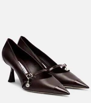 JIMMY CHOO Aren 65 Leather Pumps - Burgundy