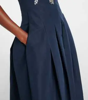 Oscar De La Renta Embellished Faille Gown