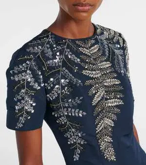 Oscar De La Renta Embellished Faille Gown