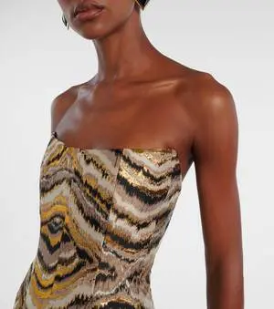 MARKARIAN Odessa Paneled Jacquard Gown