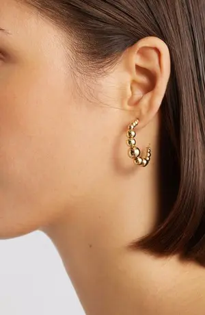 KENNETH JAY LANE Graduated Ball Hoop Earrings