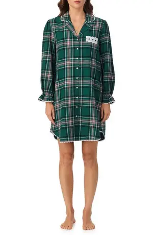 Eileen West Plaid Flannel Nightshirt