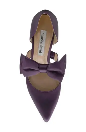 CHARLES DAVID Andre Pointed Toe Pump - Eggplant