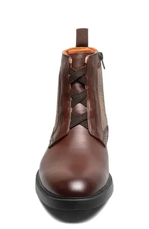 STACY ADAMS Thompson Elastic Lace Up Boots - Brown