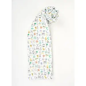 TIMO & VIOLET Nyc Alphabet Soup Shawl Blanket - White