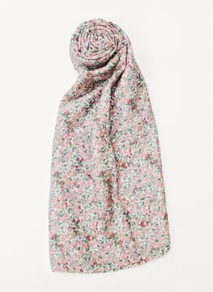 TIMO & VIOLET Peach Blossom Shawl Blanket - White