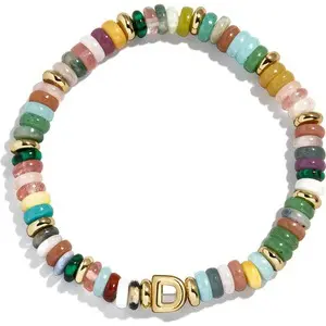 Baublebar Amaris Semiprecious Initial Beaded Stretch Bracelet Multi - D