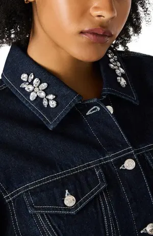 Steve Madden Rhinestone Embellished Denim Jacket