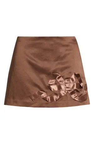 LoveShackFancy Nadina Bow Miniskirt