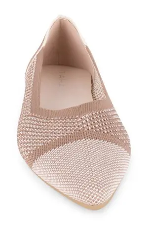 Tahari Antigua Knit Pointed Toe Flat - Camel
