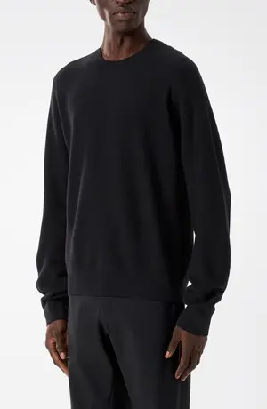 Veilance Crewneck Wool Blend Long Sleeve Sweater - Black