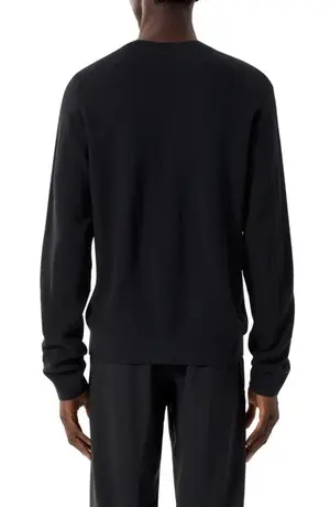 Veilance Crewneck Wool Blend Long Sleeve Sweater - Black